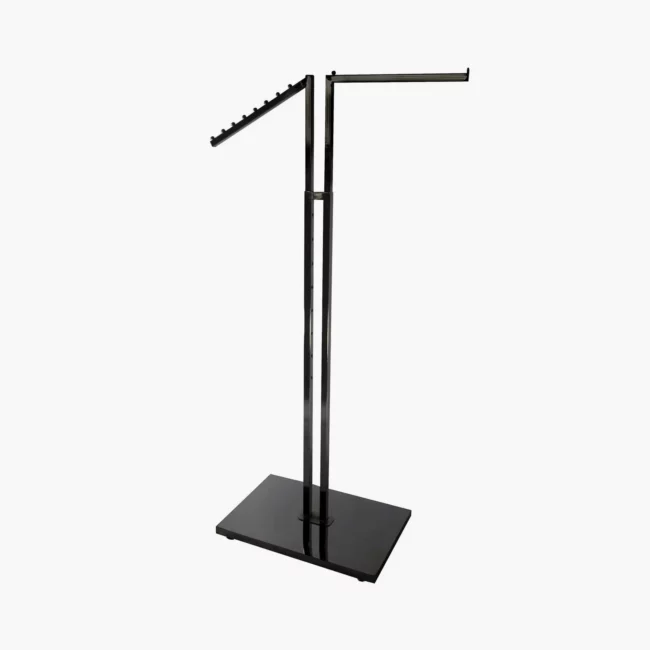 2-Way Clothing Rack with Straight and Slant Arms