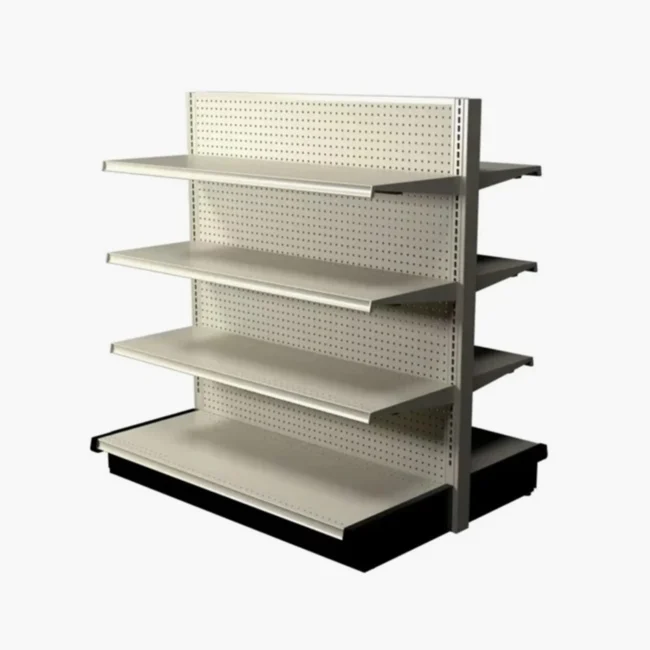 Aisle Gondola Shelving Display Unit 4 Ft Wide , 54″ High With Base Shelf