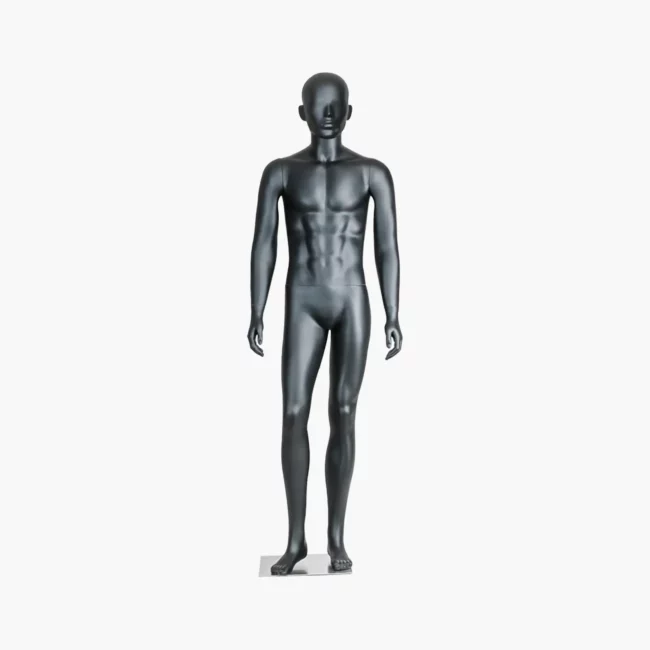 Full Body Male Mannequin With Face in Gray Skin Tone - King Store Fixtures