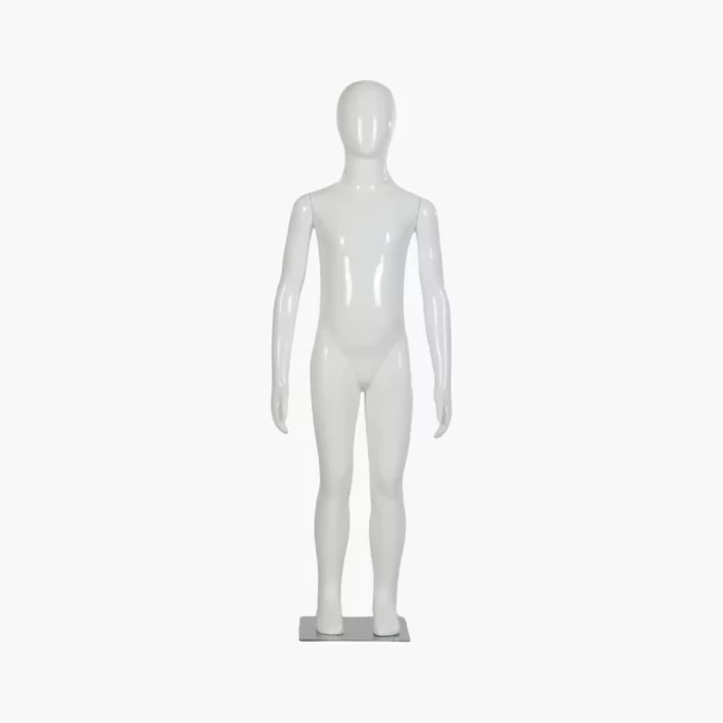 Unisex 6-8 Yr Old Child Plastic Glossy White Mannequin - Full Body