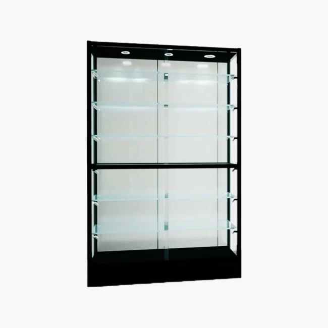 Wall Display Case – Extra Vision Glass Showcase with Spotlights (Double ...