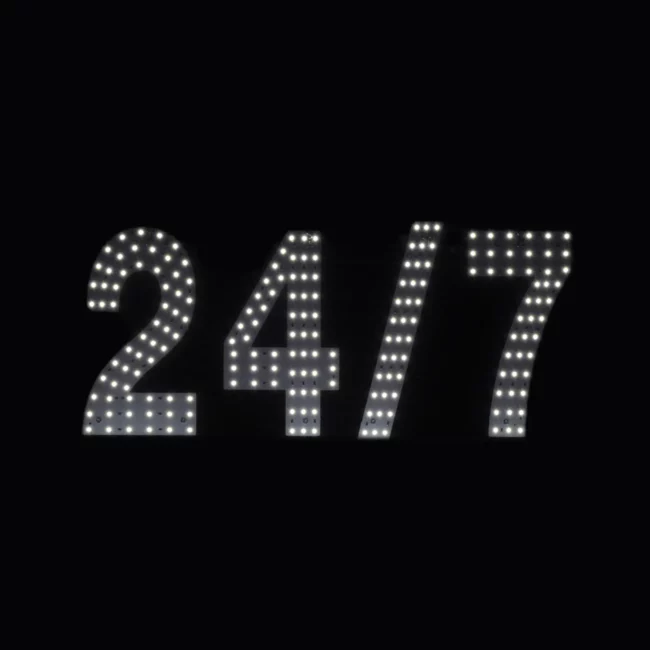 White LED Business Sign – 24/7
