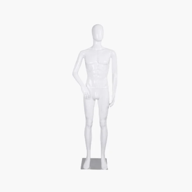 Mannequin Male Full Body – Glossy White Display Mannequin